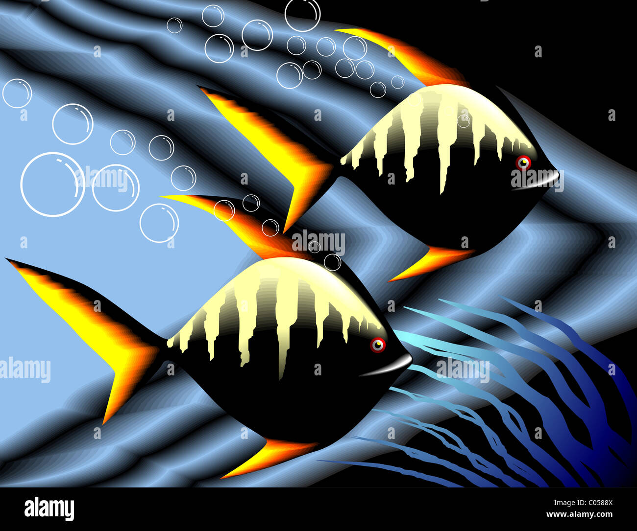 Romantic feeling of fishes Stock Photo - Alamy