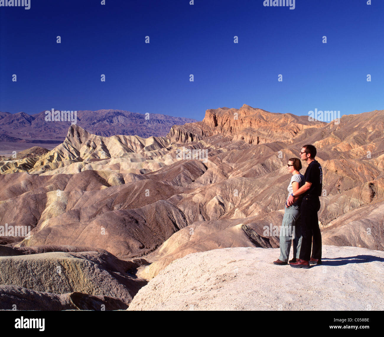 USA, California, couple looking over Death Valley Stock Photo - Alamy