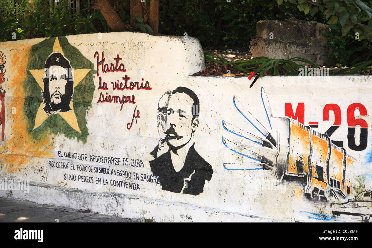 Political graffiti painted on a wall in Cuba Stock Photo - Alamy