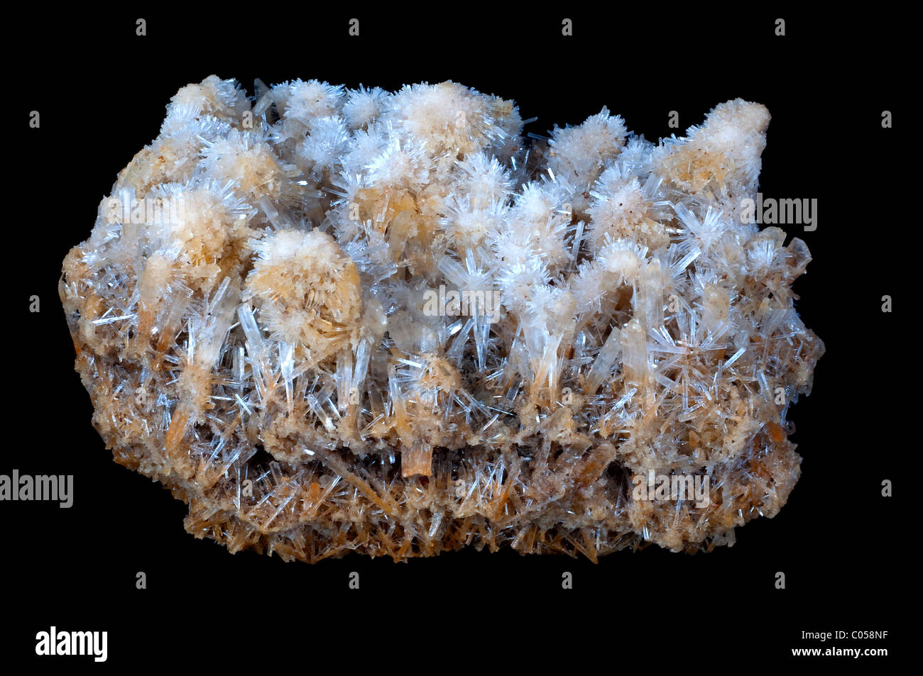gypsum stone cristalized in a black isolated background Stock Photo - Alamy
