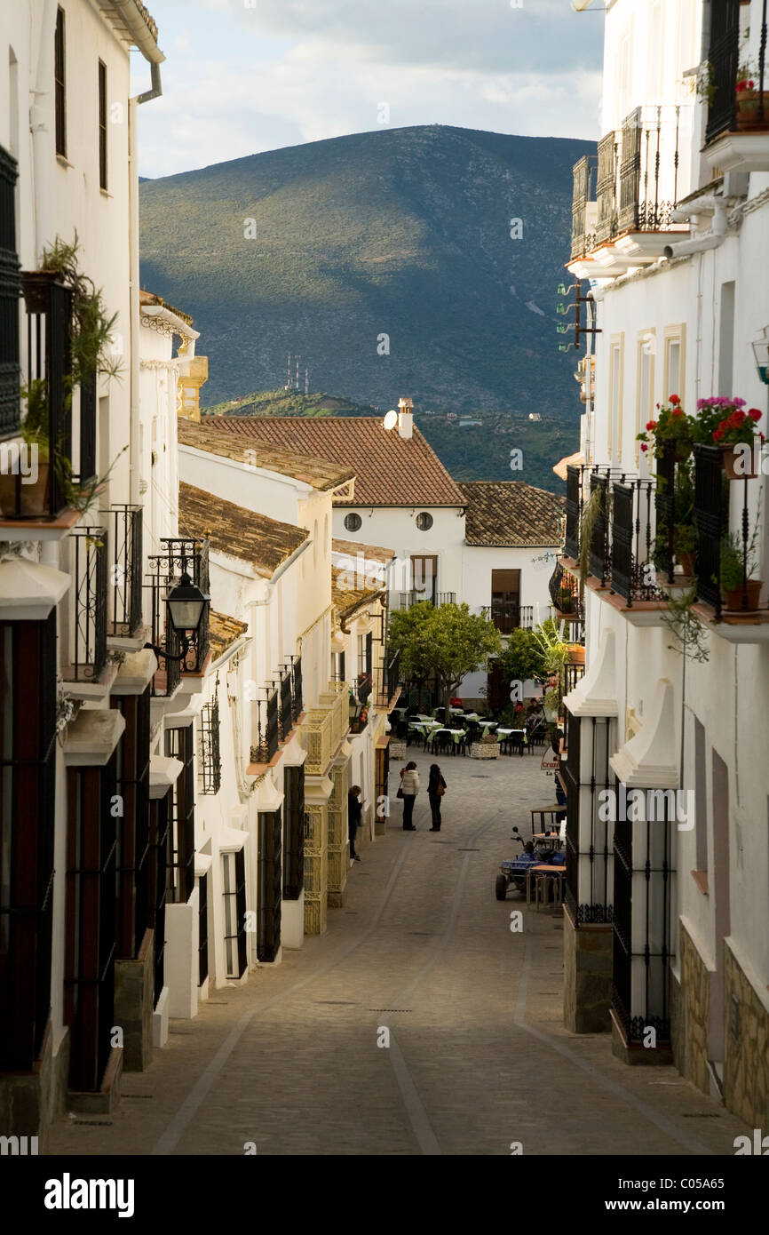 Typical traditional Spanish cobbled back street / streets / road ...