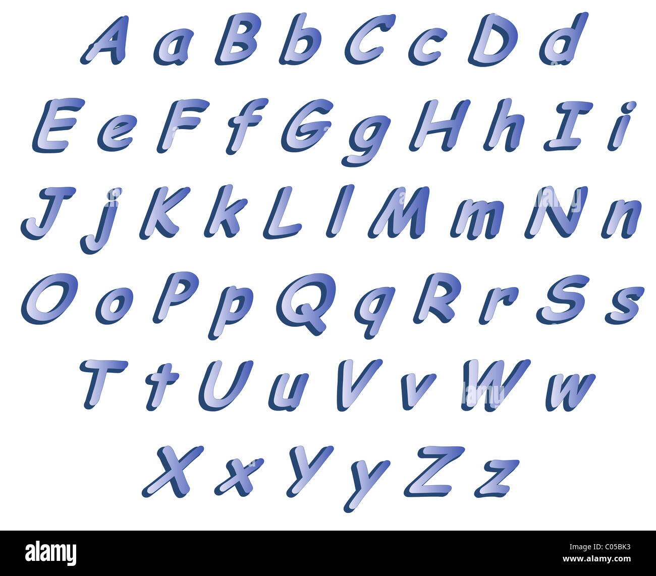 The English alphabet, volume italic letters Stock Photo - Alamy