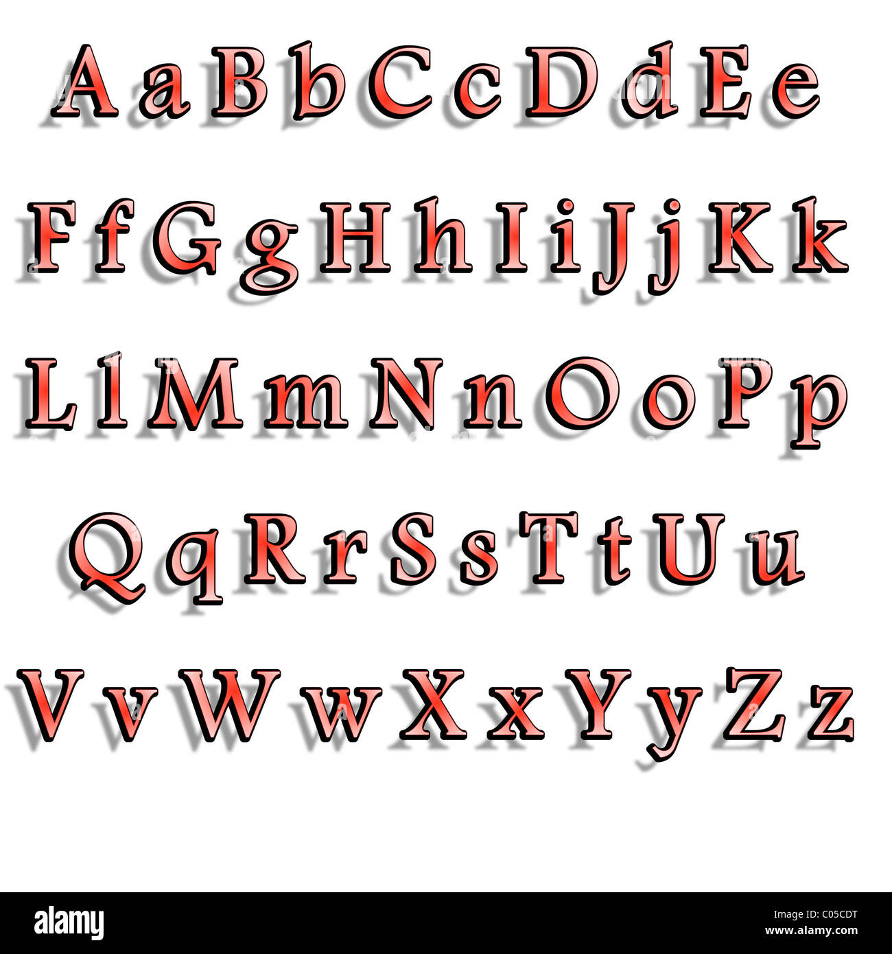 The English alphabet, volume letters with a shade Stock Photo - Alamy