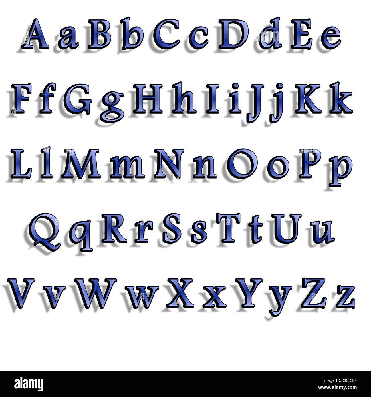 The English alphabet, volume letters with a shade Stock Photo - Alamy