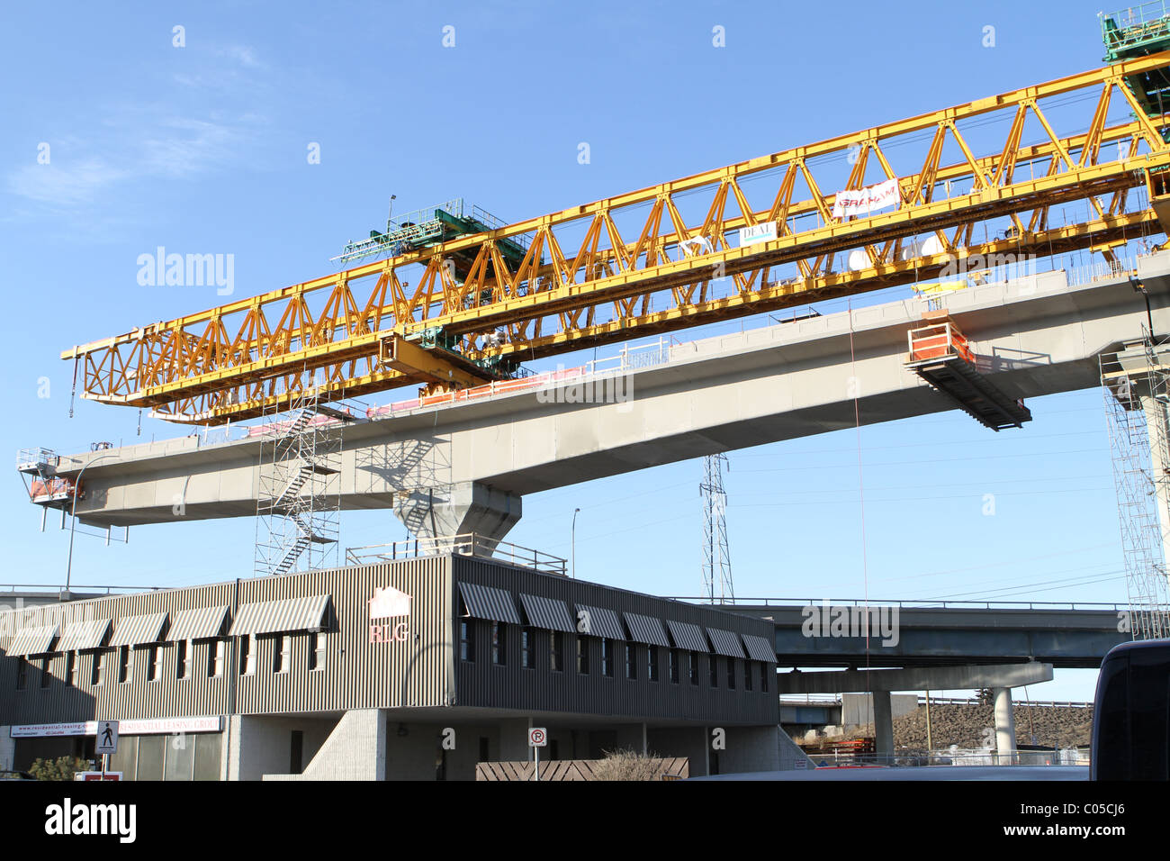 Light rail transit construction in Calgary, Alberta, Canada Stock Photo ...