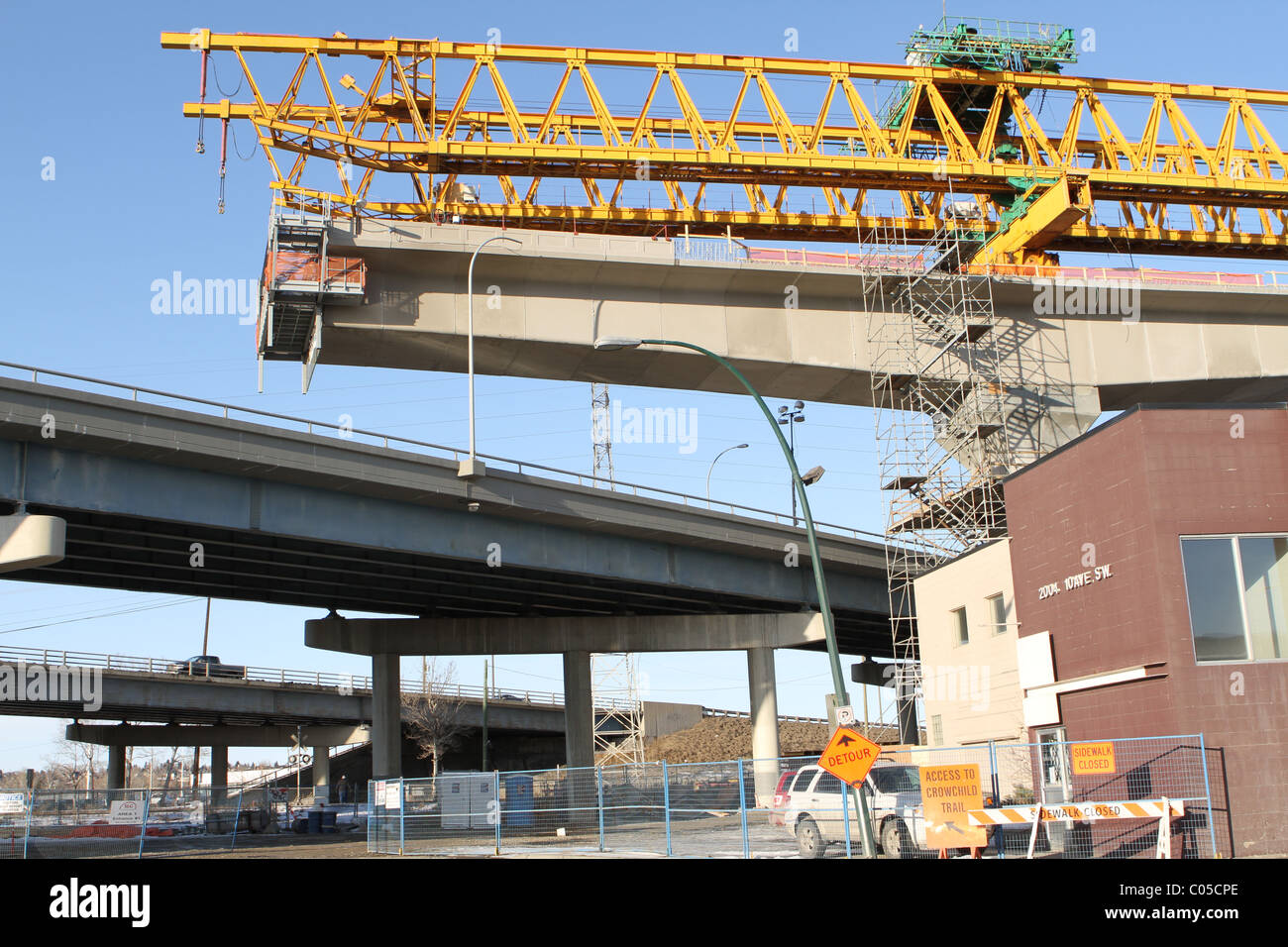 Light rail transit construction in Calgary, Alberta, Canada Stock Photo ...