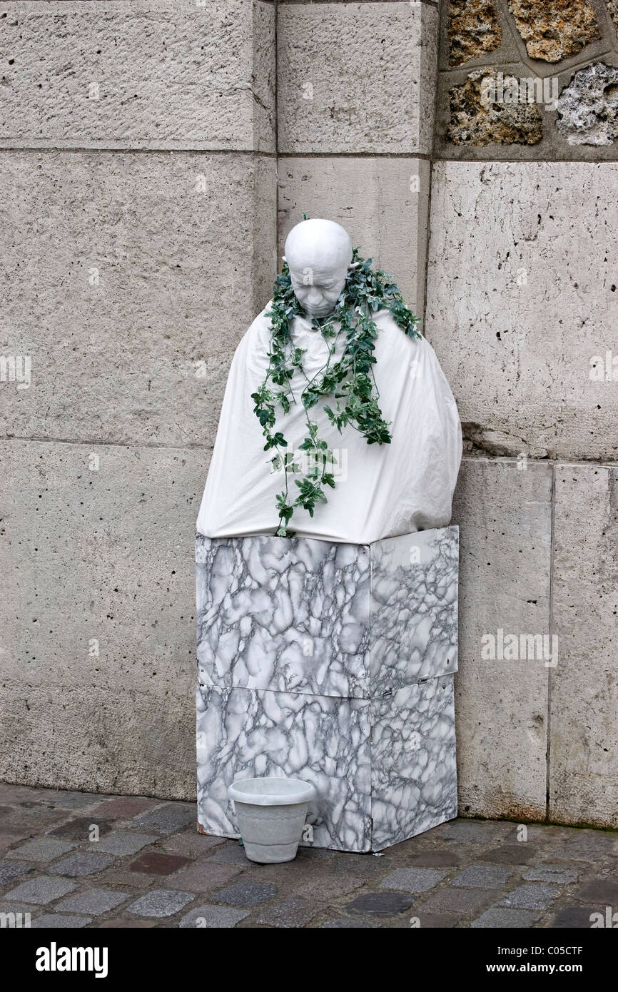 Human Statue in a side street "Mont Martre" Paris, France Stock Photo ...