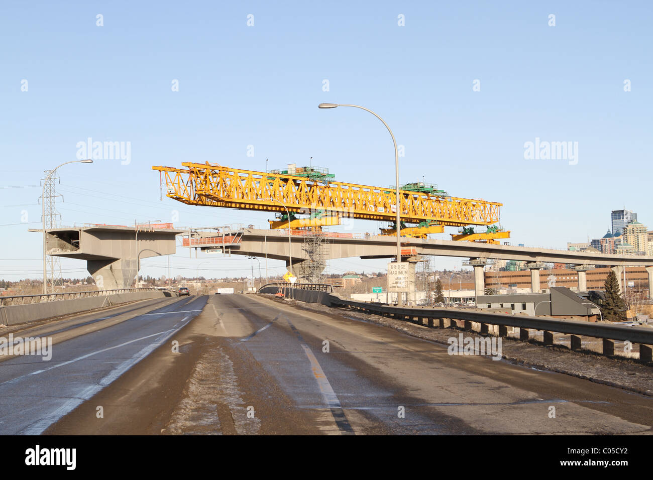 Light rail transit construction in Calgary, Alberta, Canada Stock Photo ...