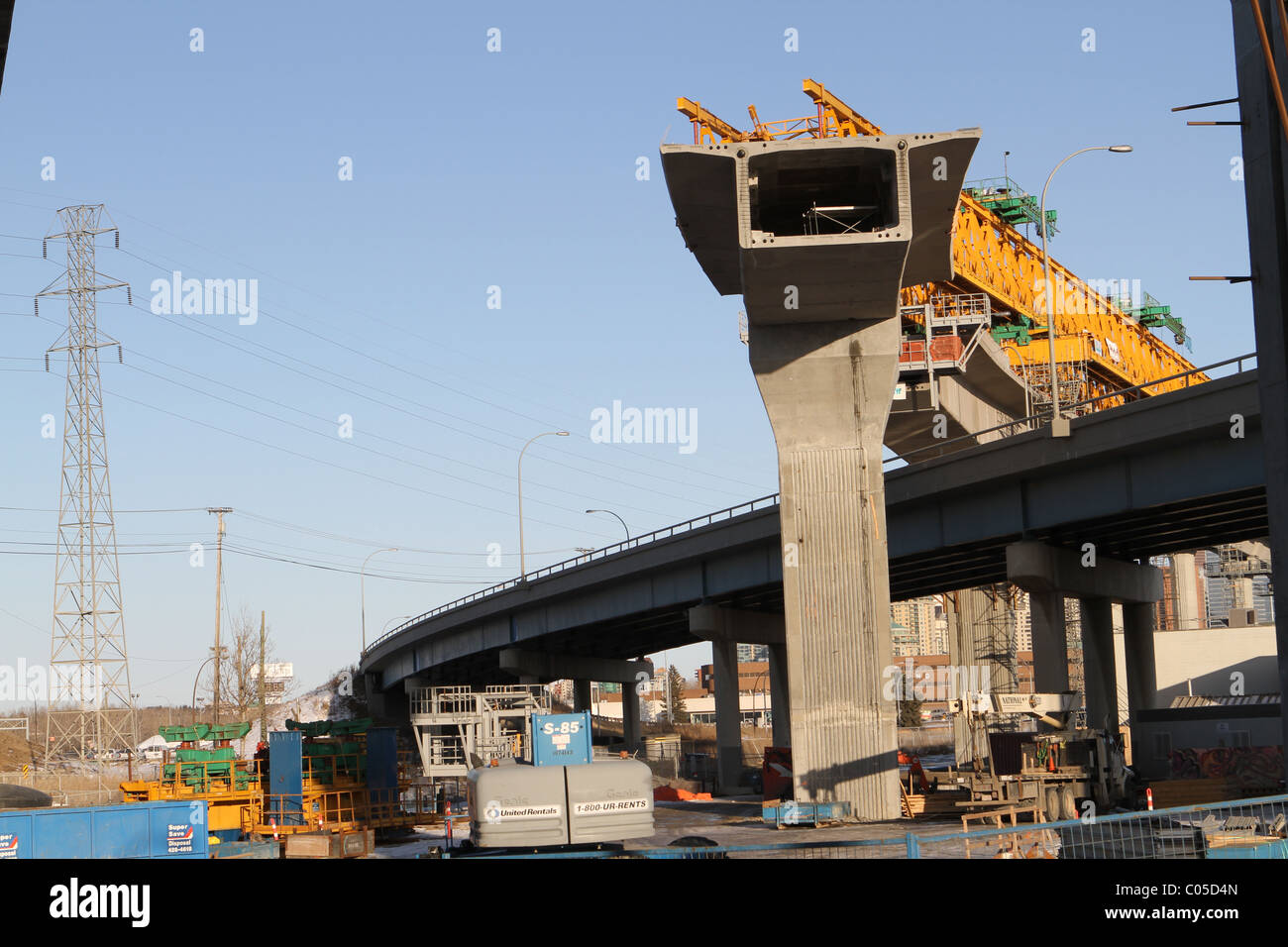 Light rail transit construction in Calgary, Alberta, Canada Stock Photo ...