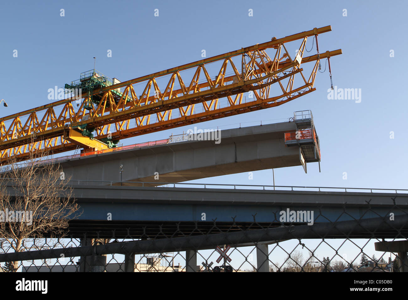 Light rail transit construction in Calgary, Alberta, Canada Stock Photo ...