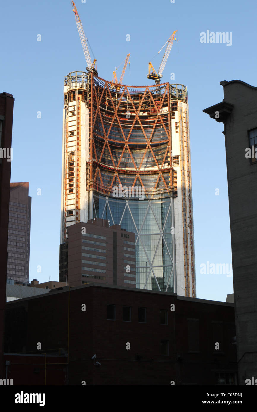 Downtown construction in Calgary, Alberta, Canada. "The Bow Stock Photo ...