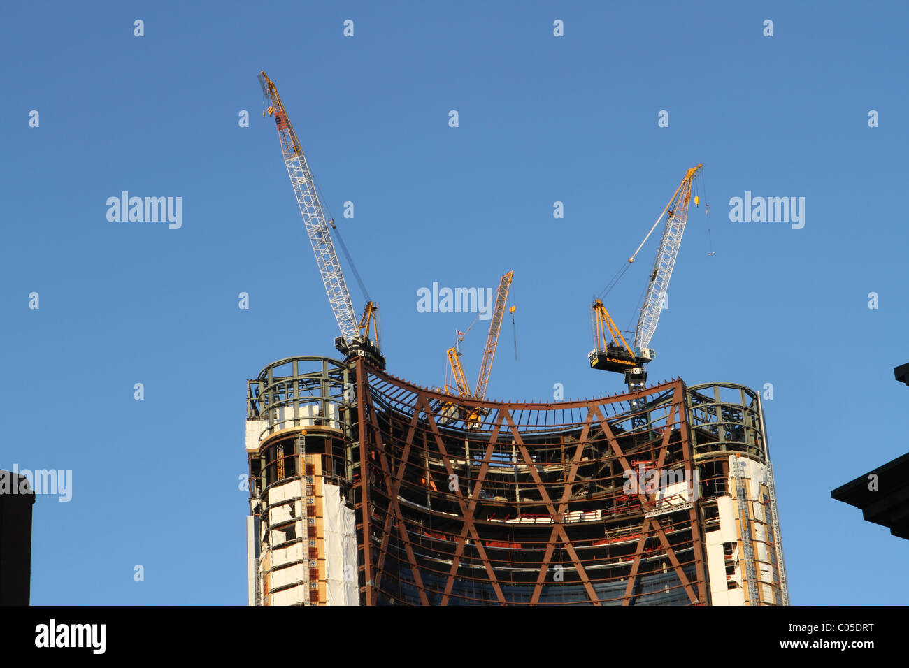 Downtown construction in Calgary, Alberta, Canada. "The Bow Stock Photo ...