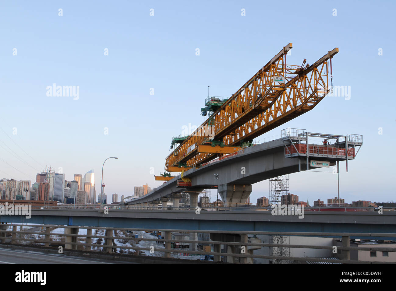 Light rail transit construction in Calgary, Alberta, Canada Stock Photo ...