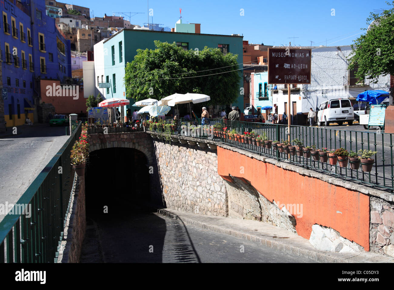 Calle Hildalgo, a subterranean street that was formerly a riverbed ...