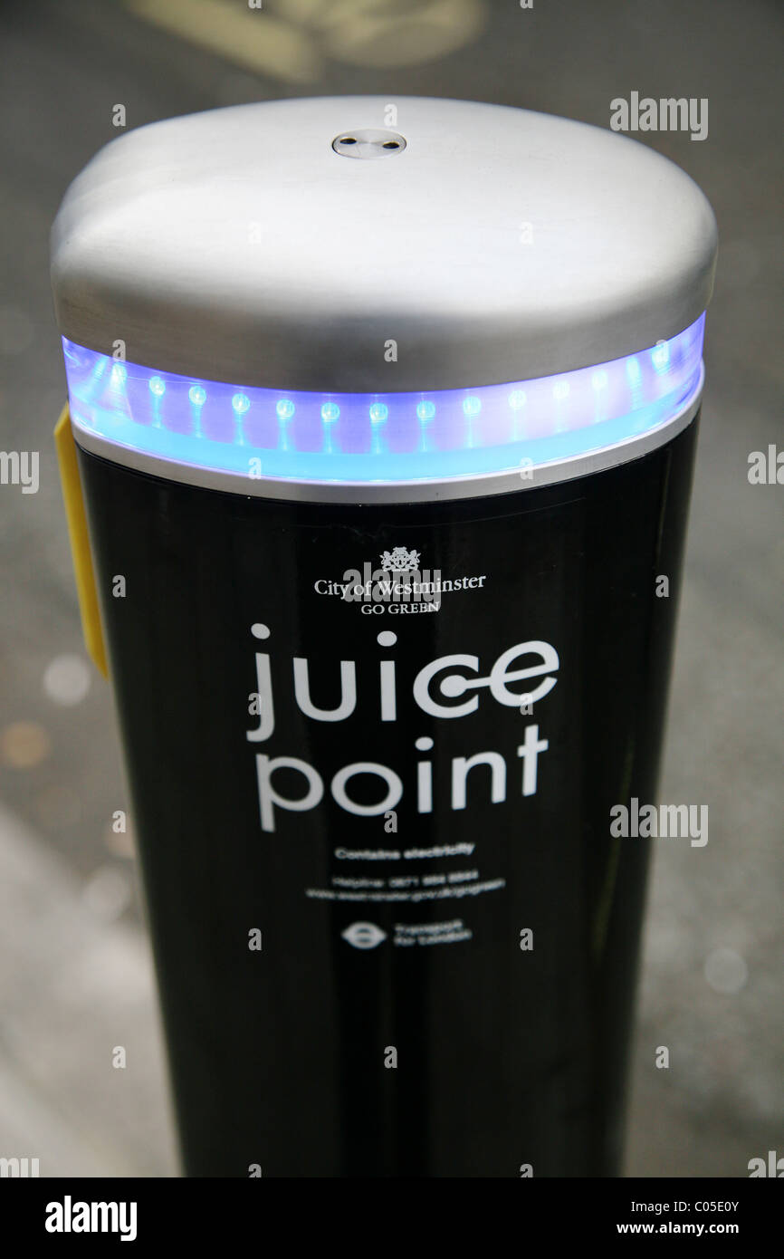 A City of Westminster Juice Point for recharging electric cars Stock ...