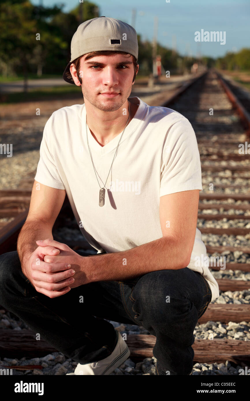 Handsome Young Man Outdoors Stock Photo - Alamy