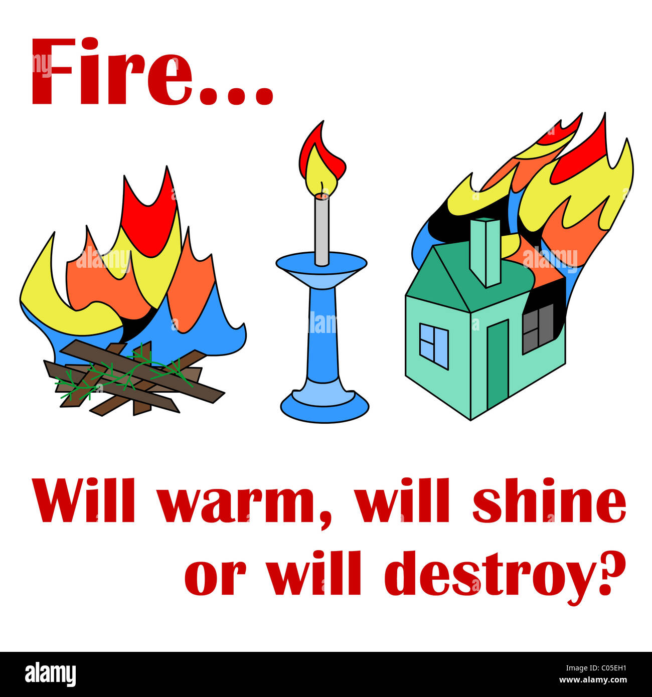 Fire burns, heats, shines, destroys Stock Photo - Alamy