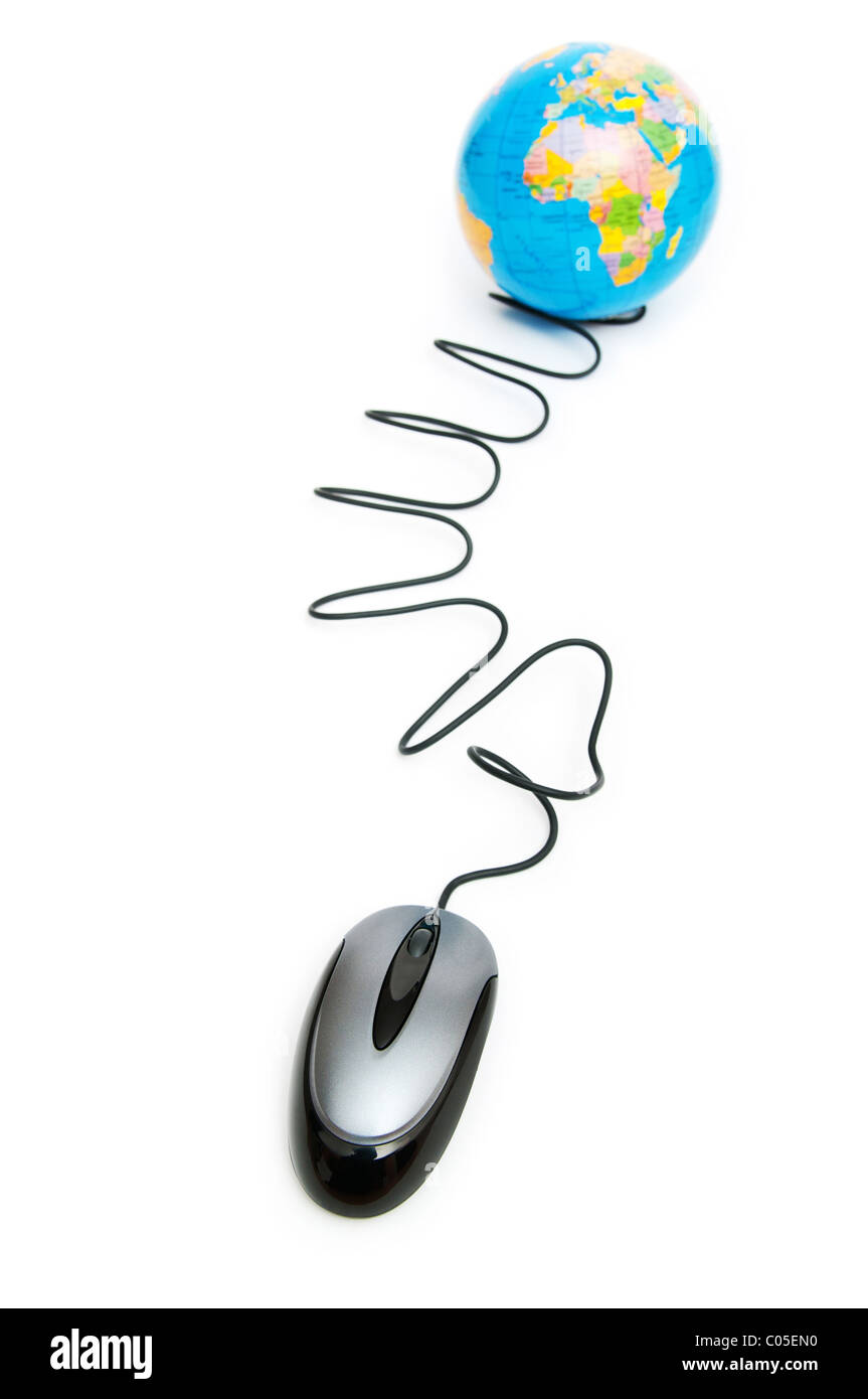 Computer mouse and globe - ruling the world Stock Photo - Alamy