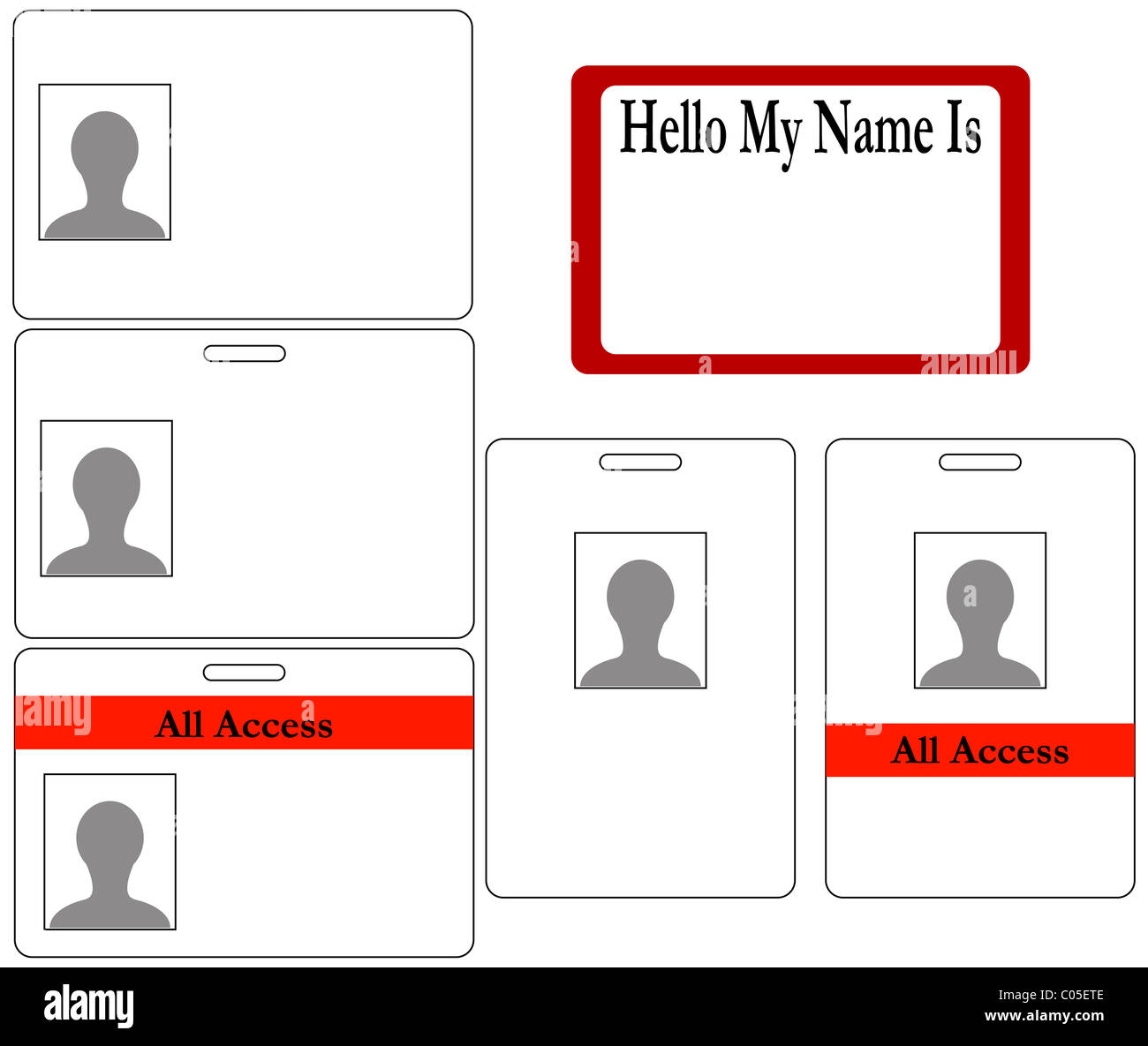 Set of ID Badges Stock Photo - Alamy