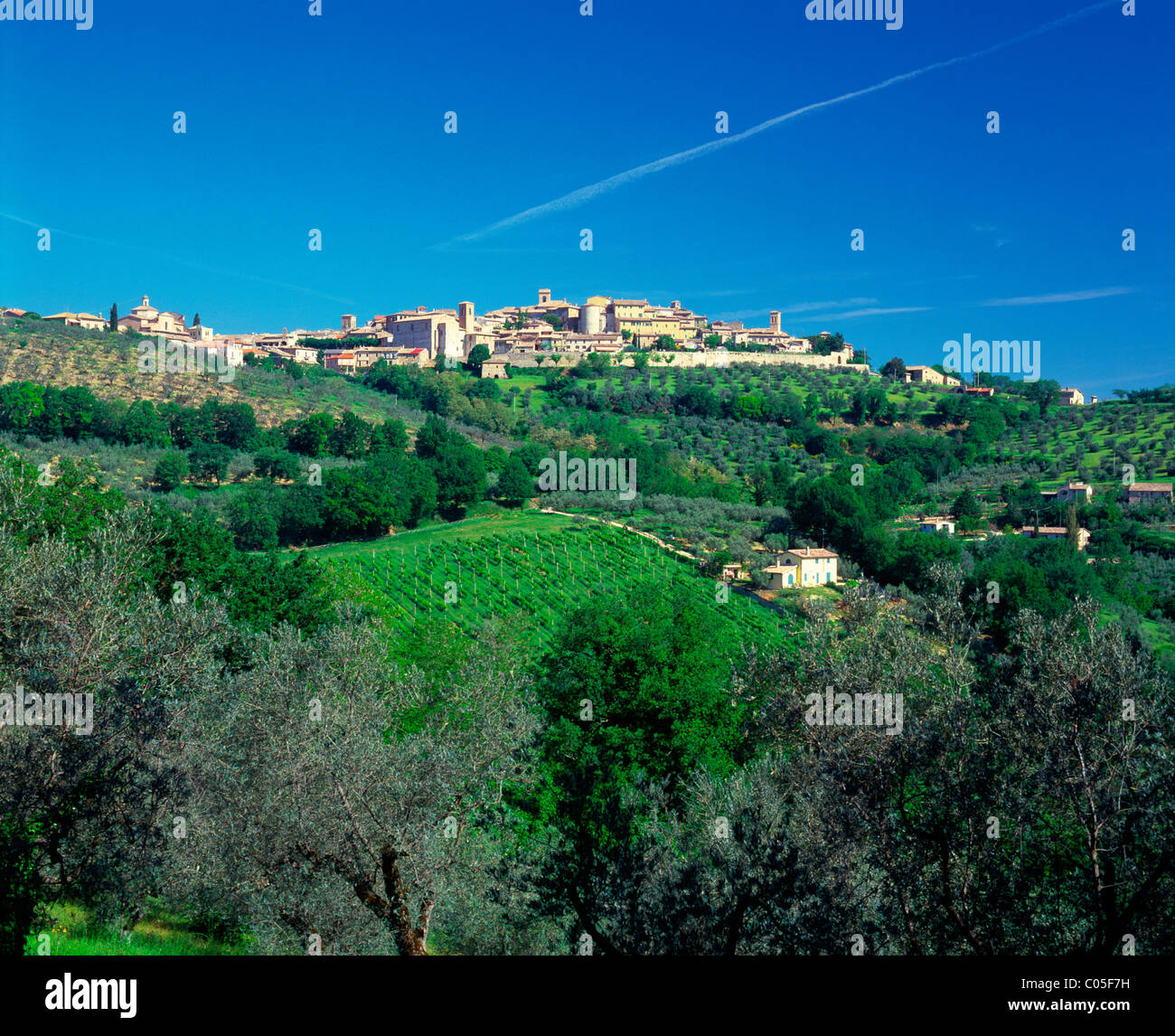 Italy, Umbria, montefalco, view towards town Stock Photo - Alamy