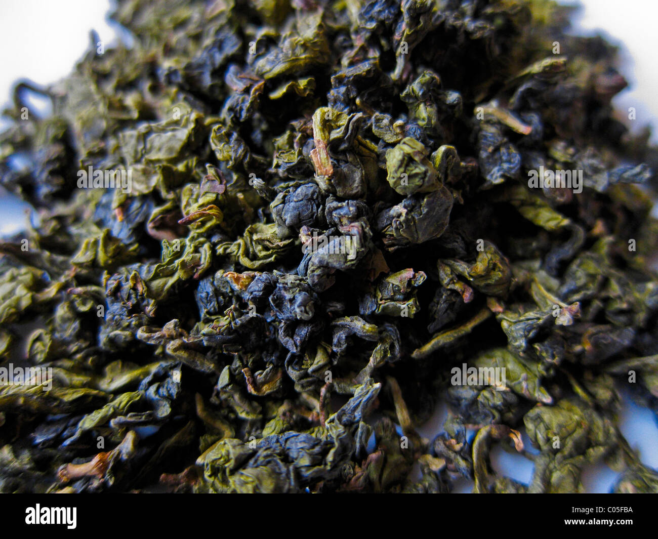 Dried Chinese Green Tea Leaves, Close Up Stock Photo - Alamy