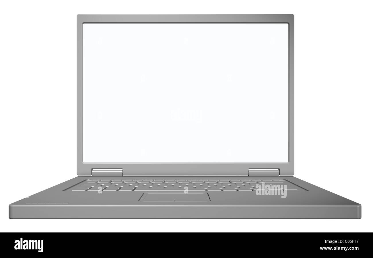 Matt grey laptop computer isolated on white Stock Photo - Alamy