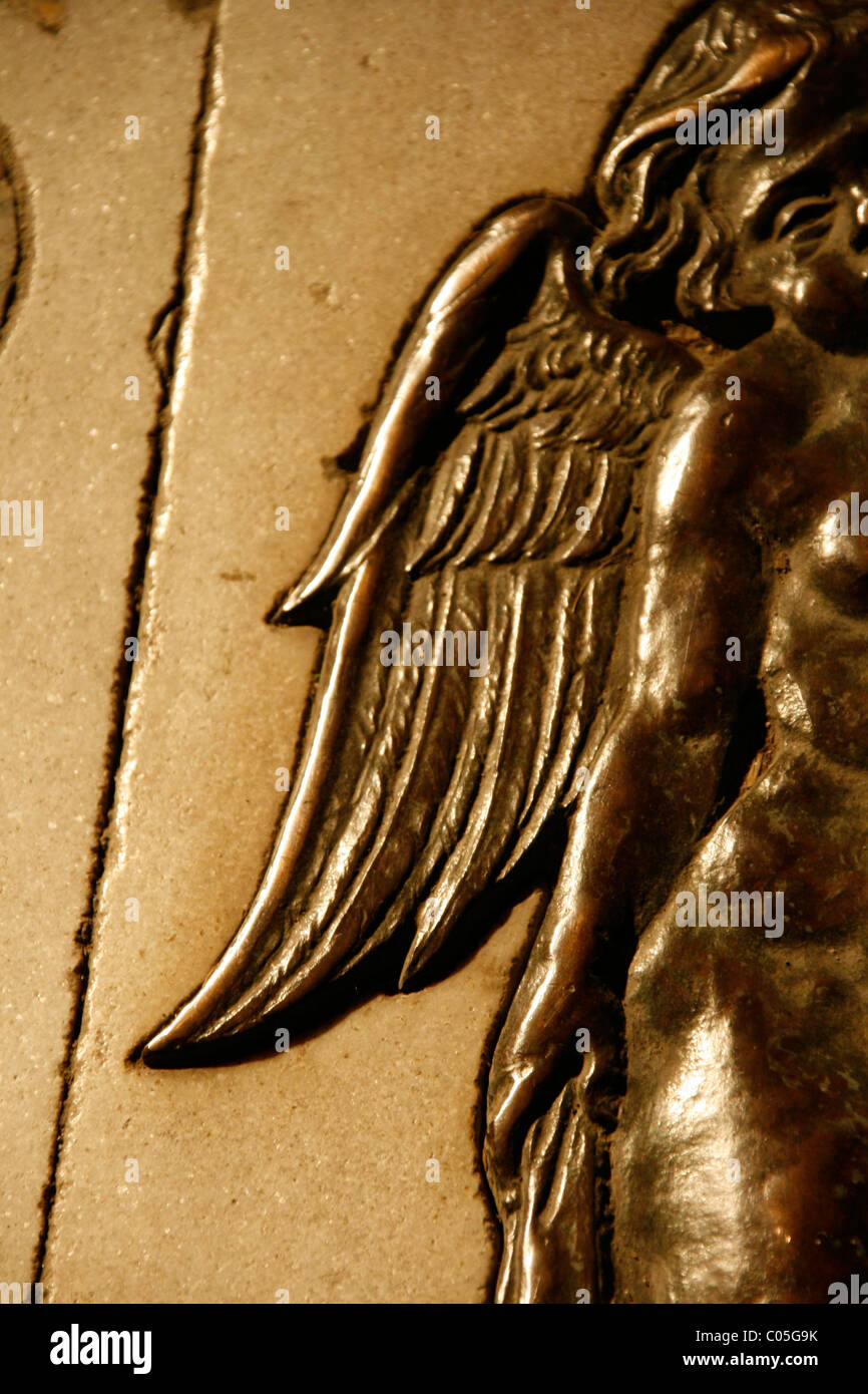 brass plate symbol inside church, rome, italy Stock Photo - Alamy