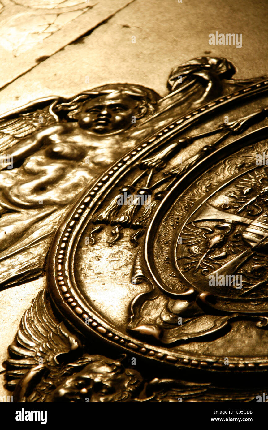 brass plate symbol inside church, rome, italy Stock Photo - Alamy