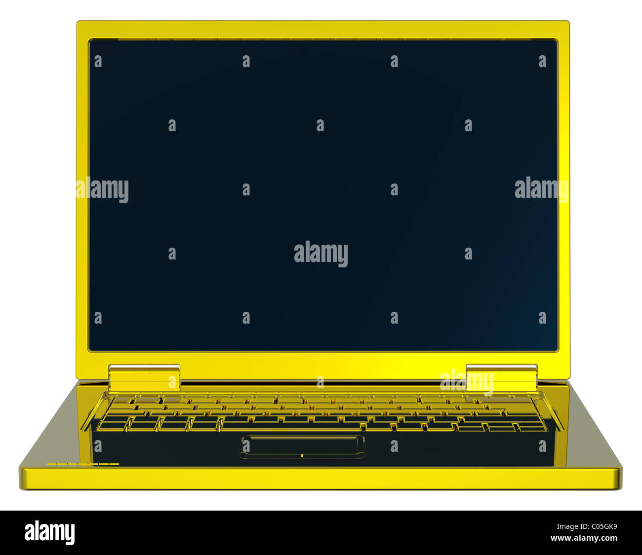 Shiny gold laptop computer isolated on white Stock Photo - Alamy