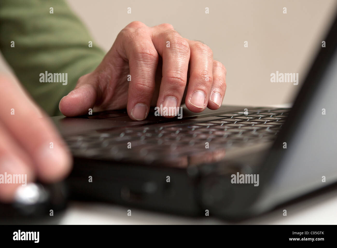 Guy Typing on the Computer Stock Photo - Alamy