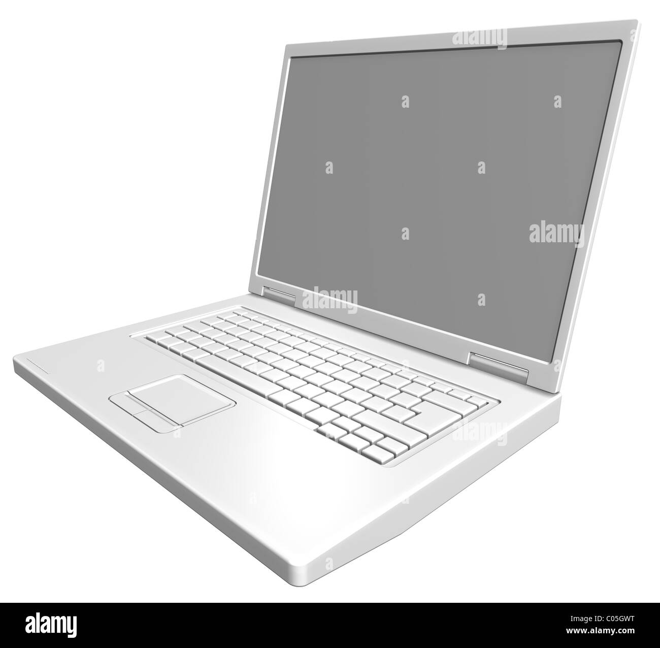 Matt white laptop computer isolated on white Stock Photo - Alamy