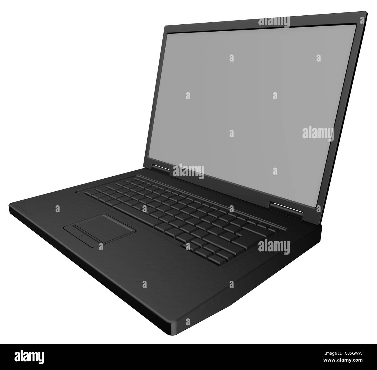 Matt black laptop computer isolated on white Stock Photo - Alamy