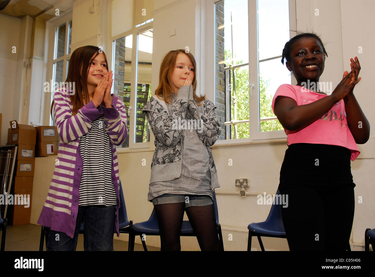 Young people at a creative & theatre workshop which aims to develop the ...