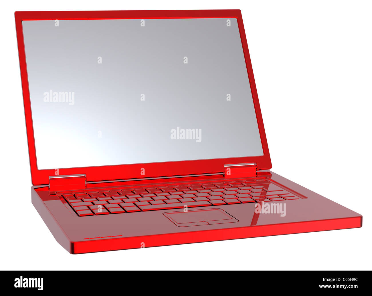 Shiny red laptop computer isolated on white Stock Photo - Alamy