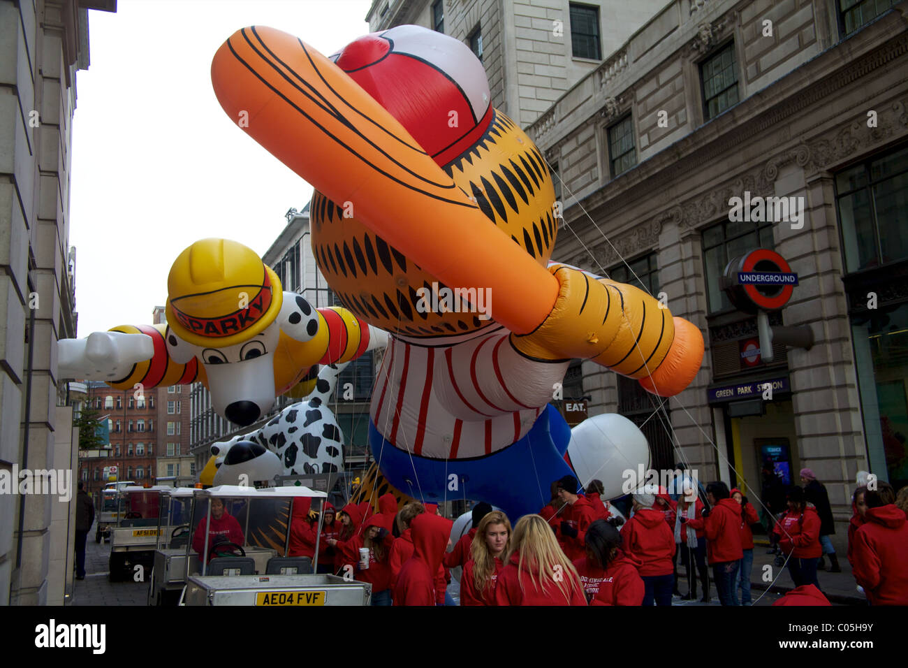 New Years Day Parade showing one of the large inflatable characters ...