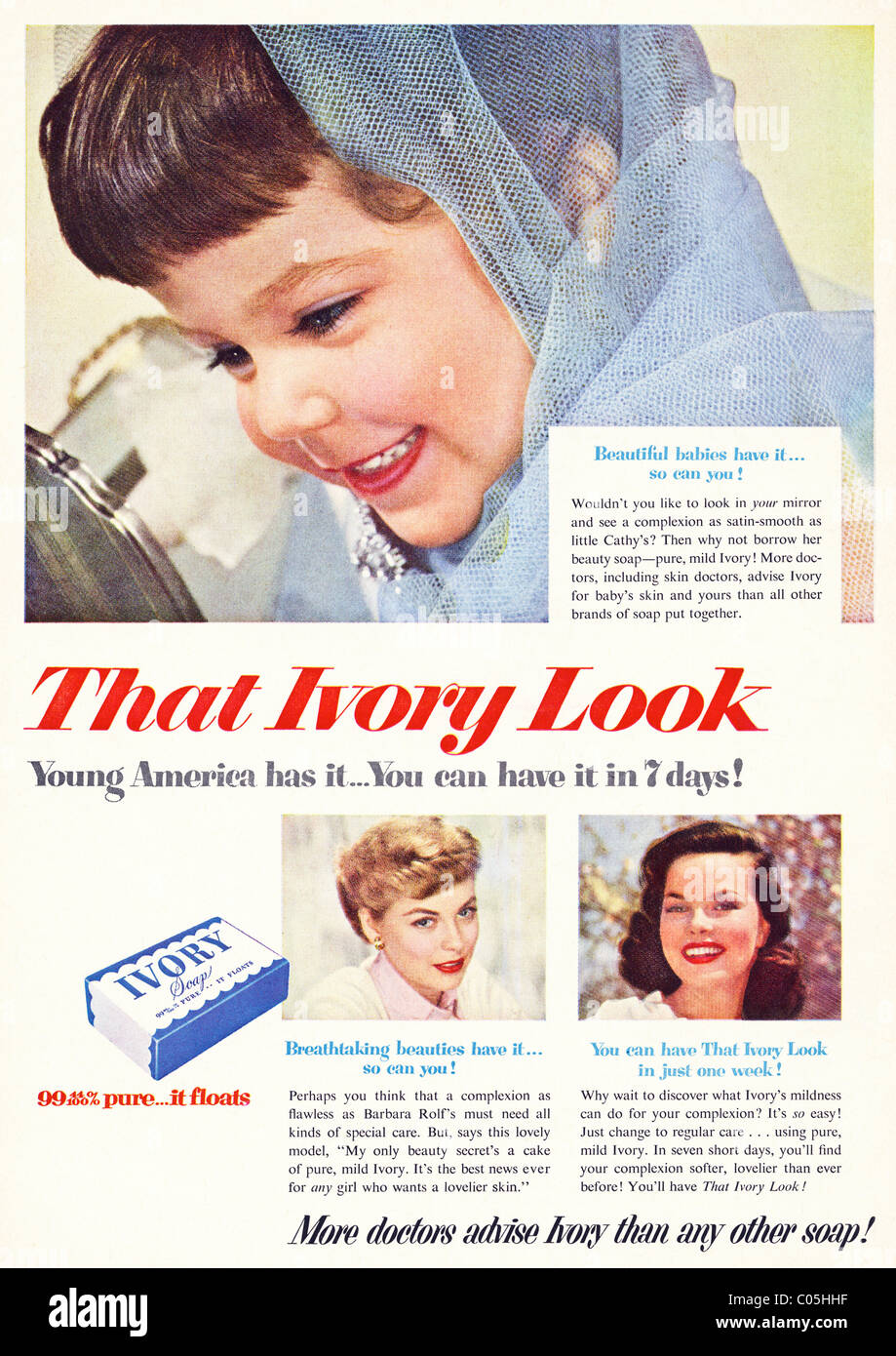 Original 1950s full page advertisement in American consumer magazine ...