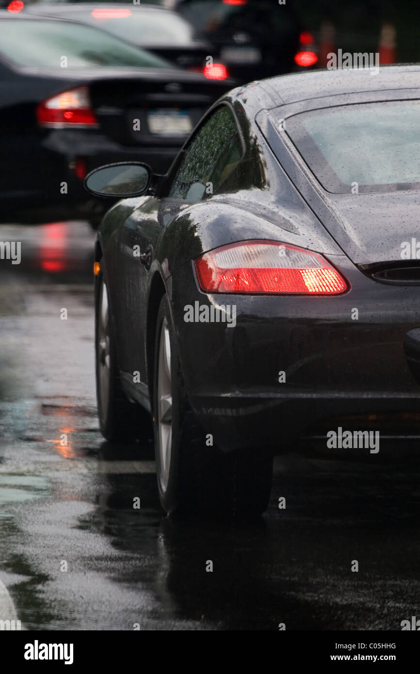 A closeup of the rear tail light on a modern sports car Stock Photo - Alamy