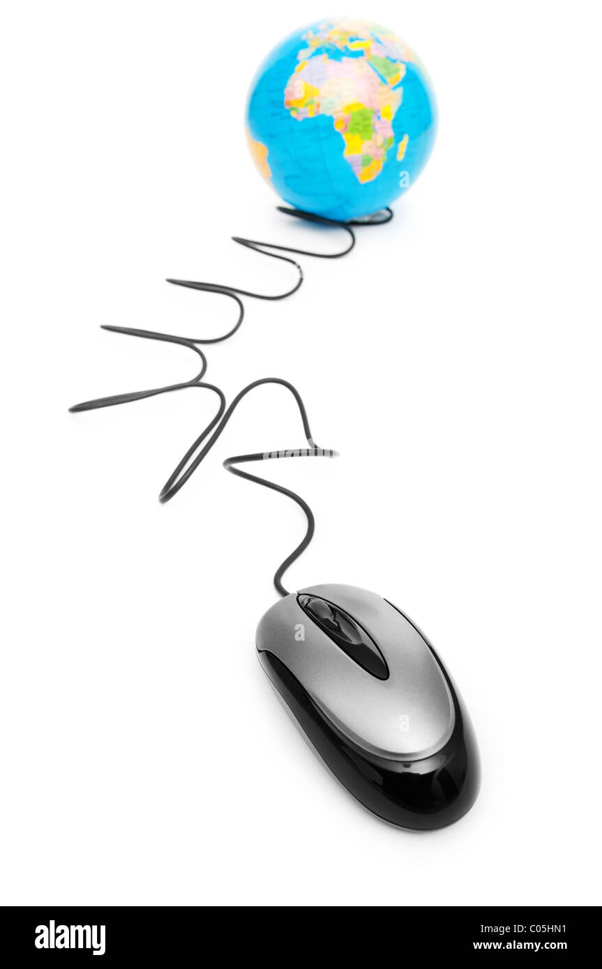 Computer mouse and globe - ruling the world Stock Photo - Alamy