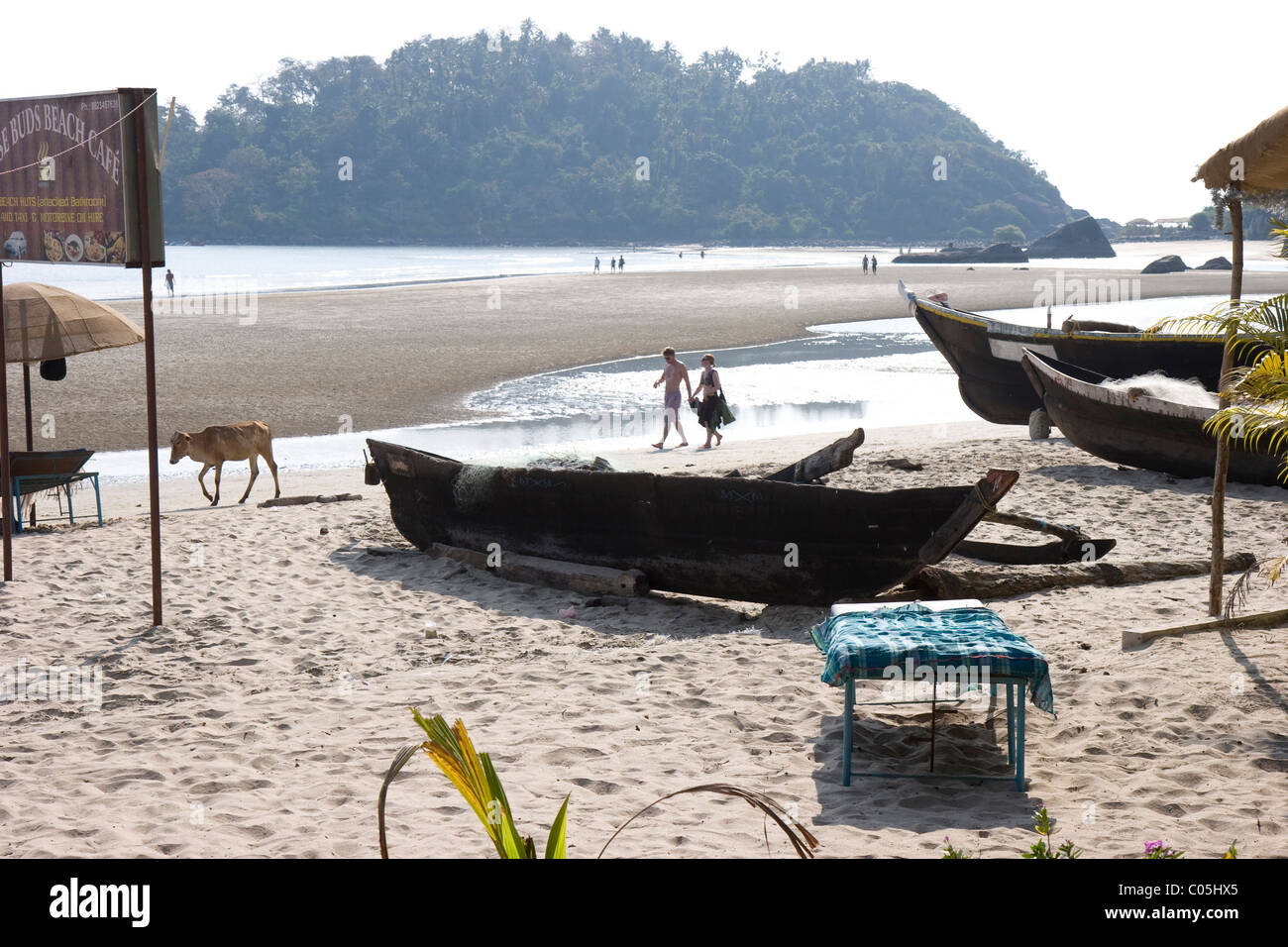 beach hut facing the ocean in Goa India Stock Photo - Alamy