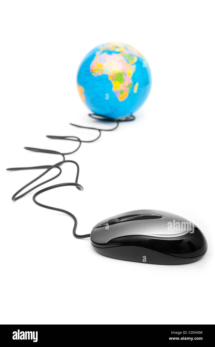 Computer mouse and globe - ruling the world Stock Photo - Alamy