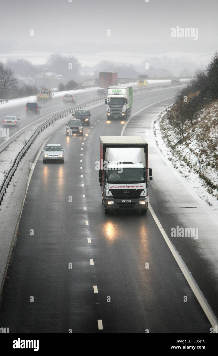 Driving In Snow Uk Motorway High Resolution Stock Photography and ...