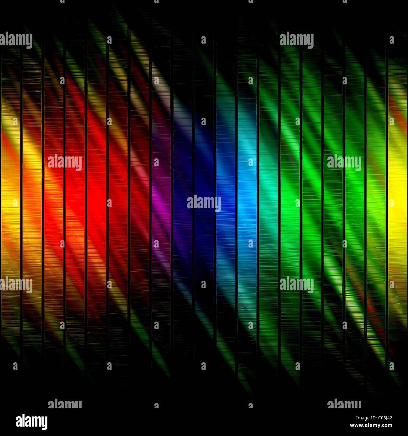 A rainbow colored layout with grunge border effects Stock Photo - Alamy