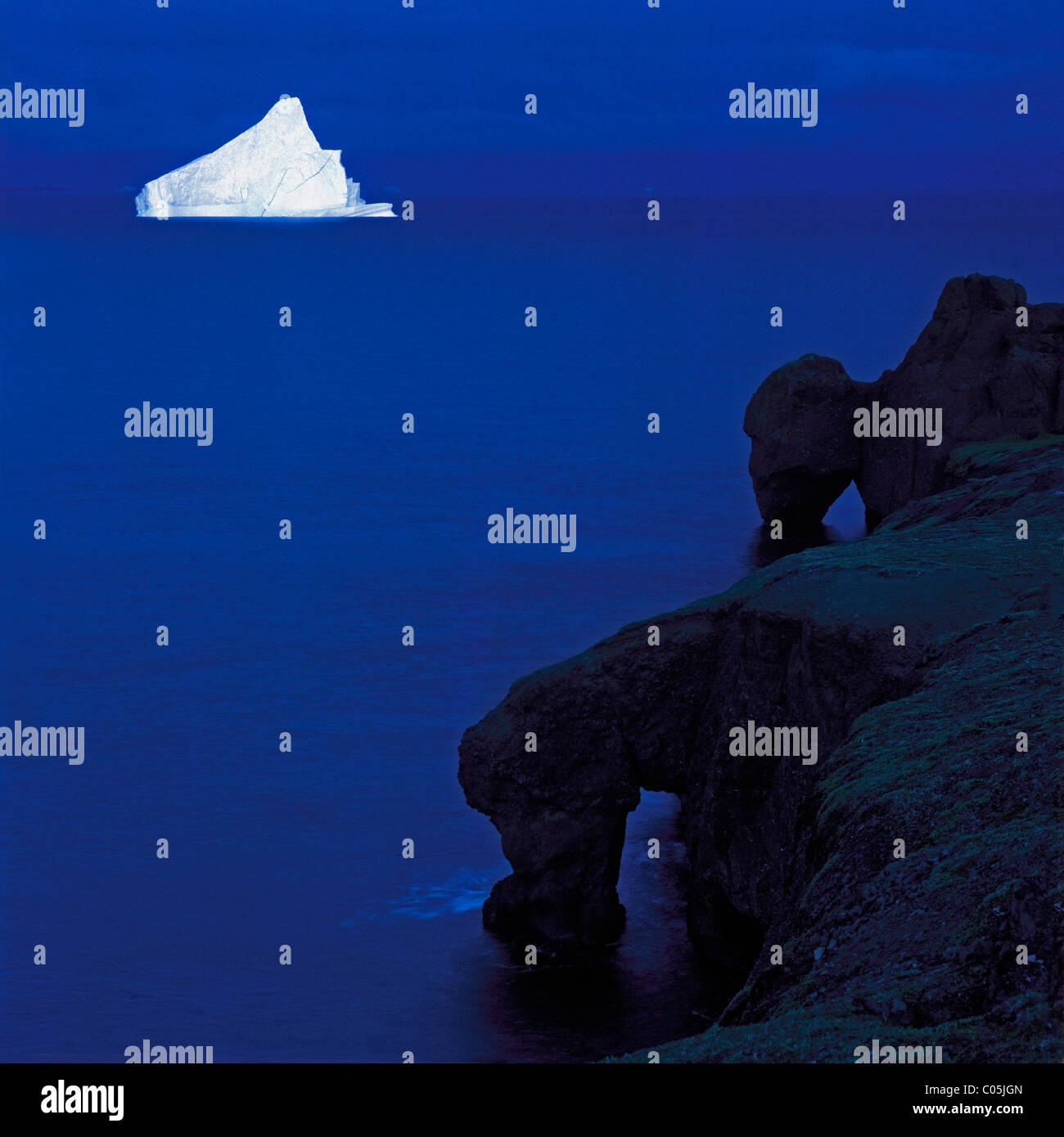 Iceberg at night August, Disko Bay, Western Greenland Stock Photo - Alamy