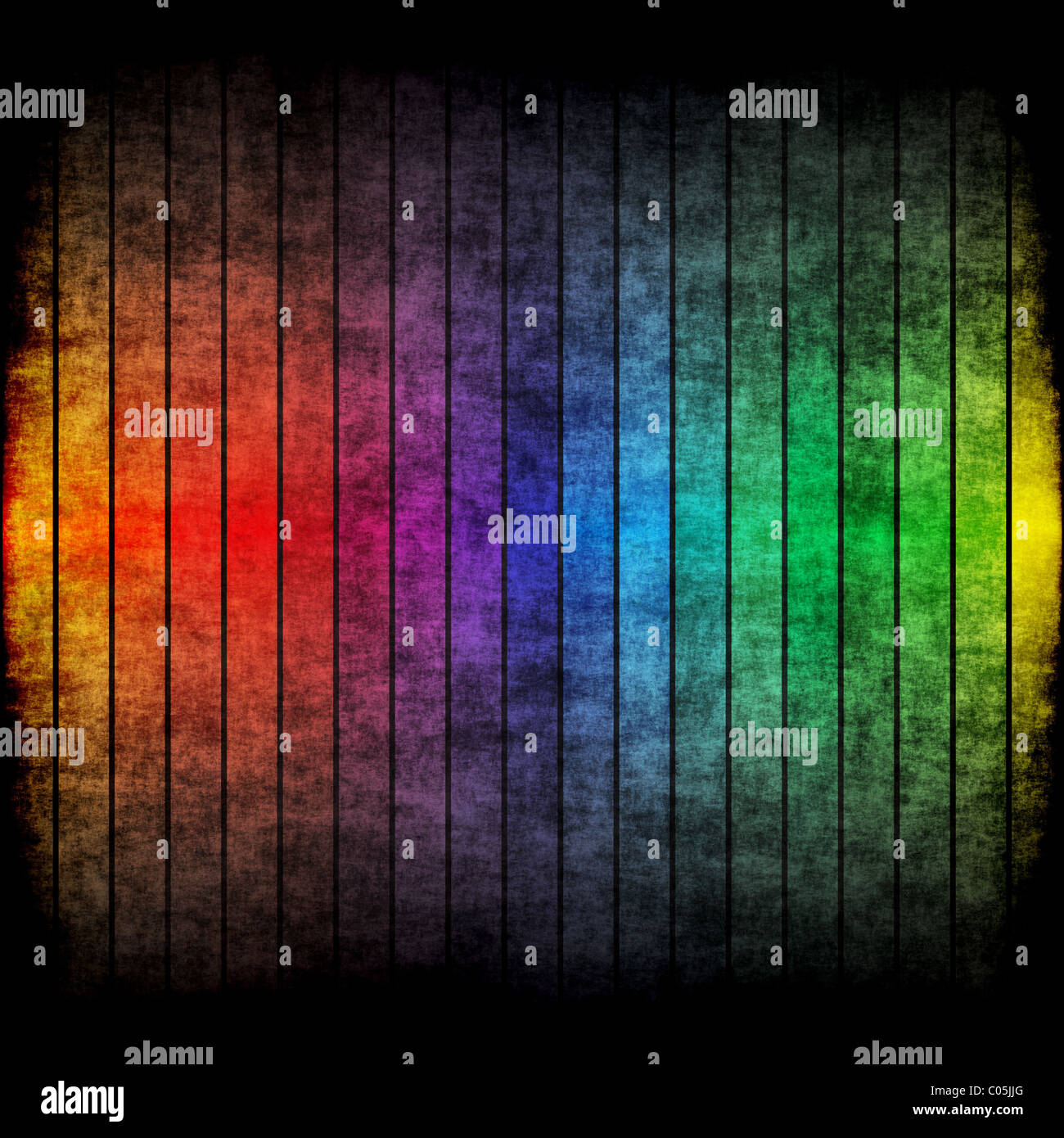 A rainbow colored layout with grungy border effects Stock Photo - Alamy
