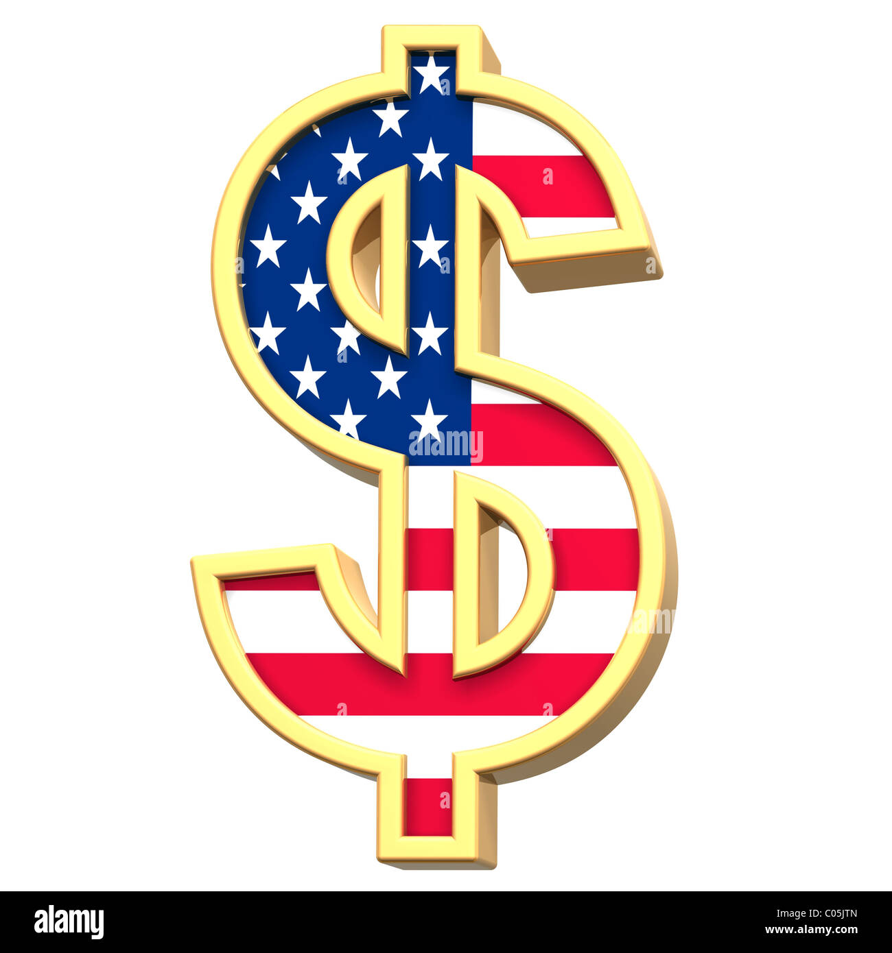 Dollar sign isolated on white Stock Photo - Alamy