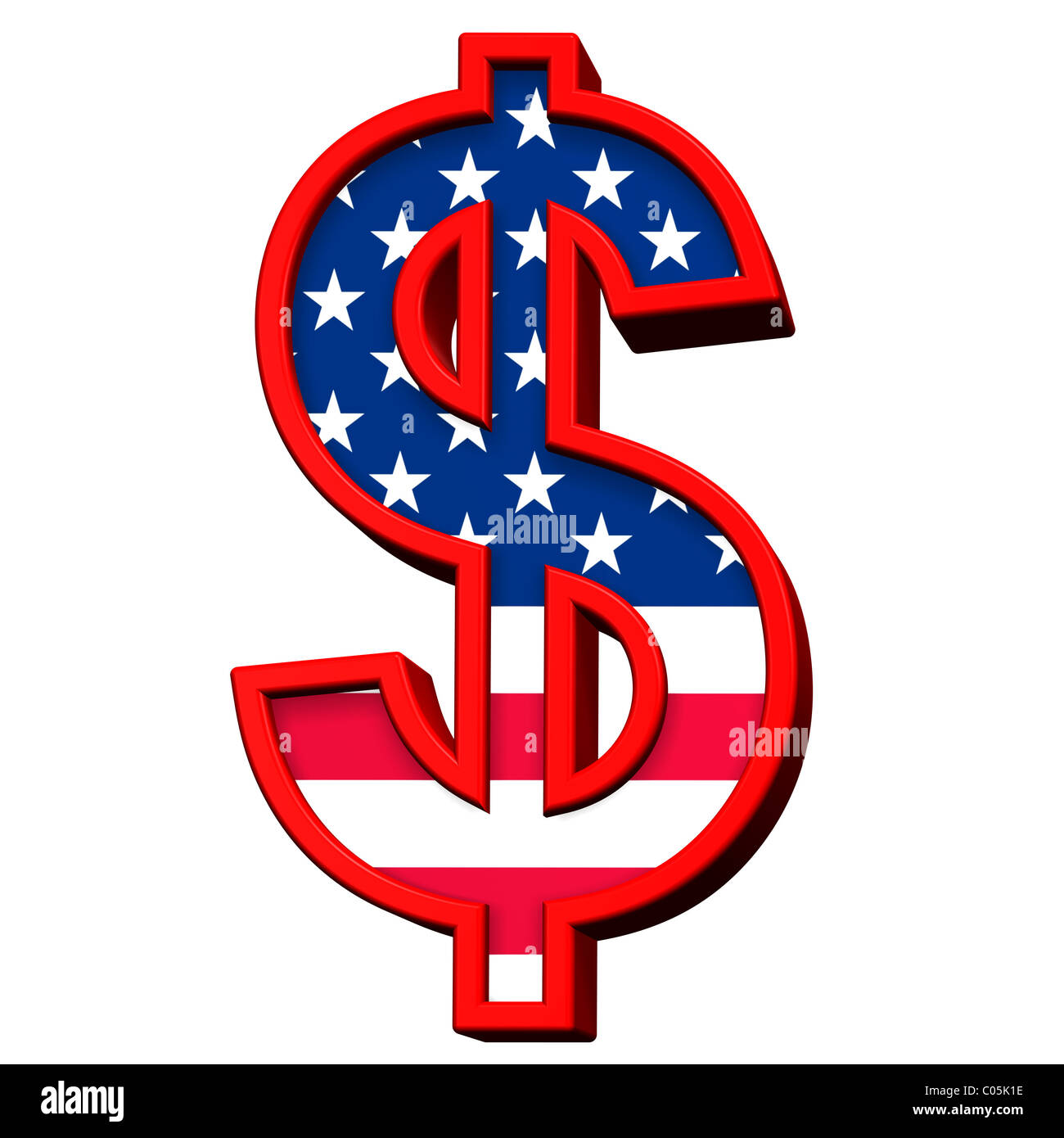 Dollar sign isolated on white Stock Photo - Alamy