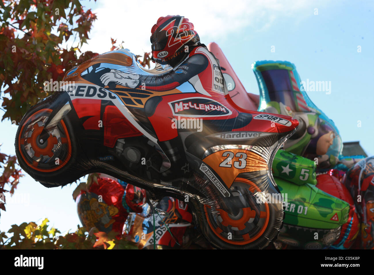 Annual Hoggin the Bridge bikers event, Chepstow, Wales. Sees bikers ...