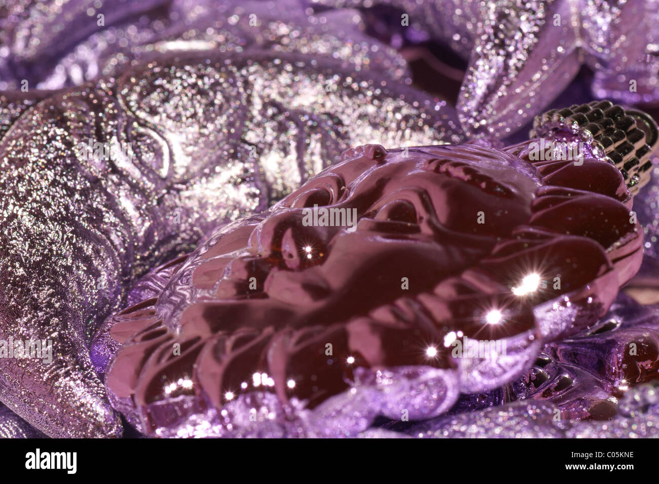 Lilac glowing Christmas decorations Stock Photo - Alamy