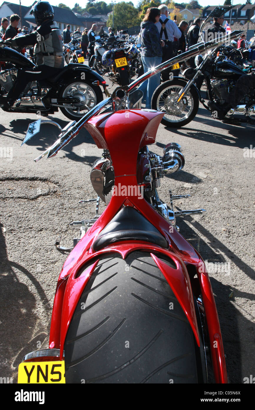 Annual Hoggin the Bridge bikers event, Chepstow, Wales. Sees bikers ...
