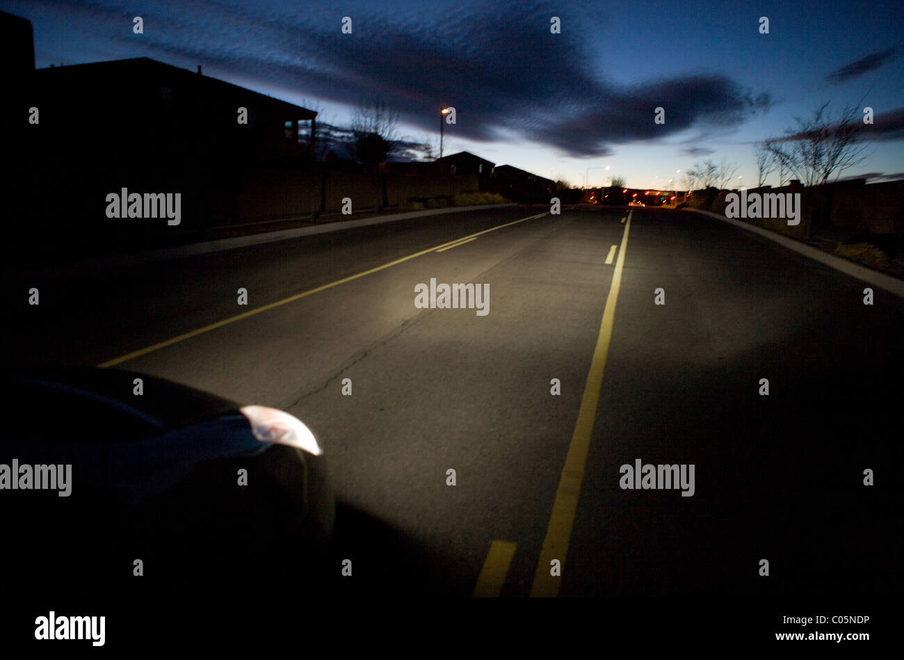 Car driving night headlights hi-res stock photography and images - Alamy